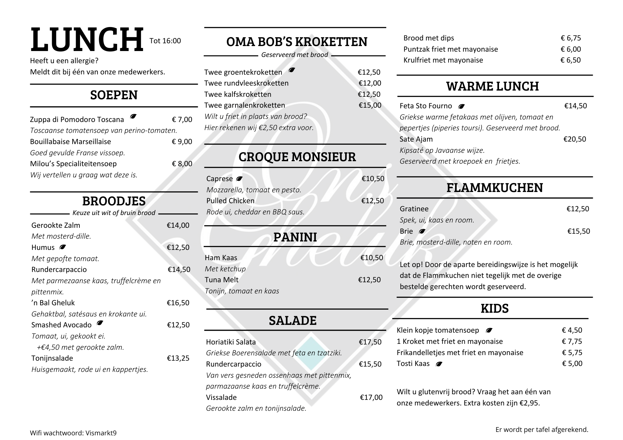 Menukaart - Ons Gheluk
